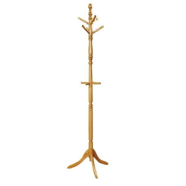 Wooden Twist Hall Tree Coat Rack In Oak Brown - Walmart.com