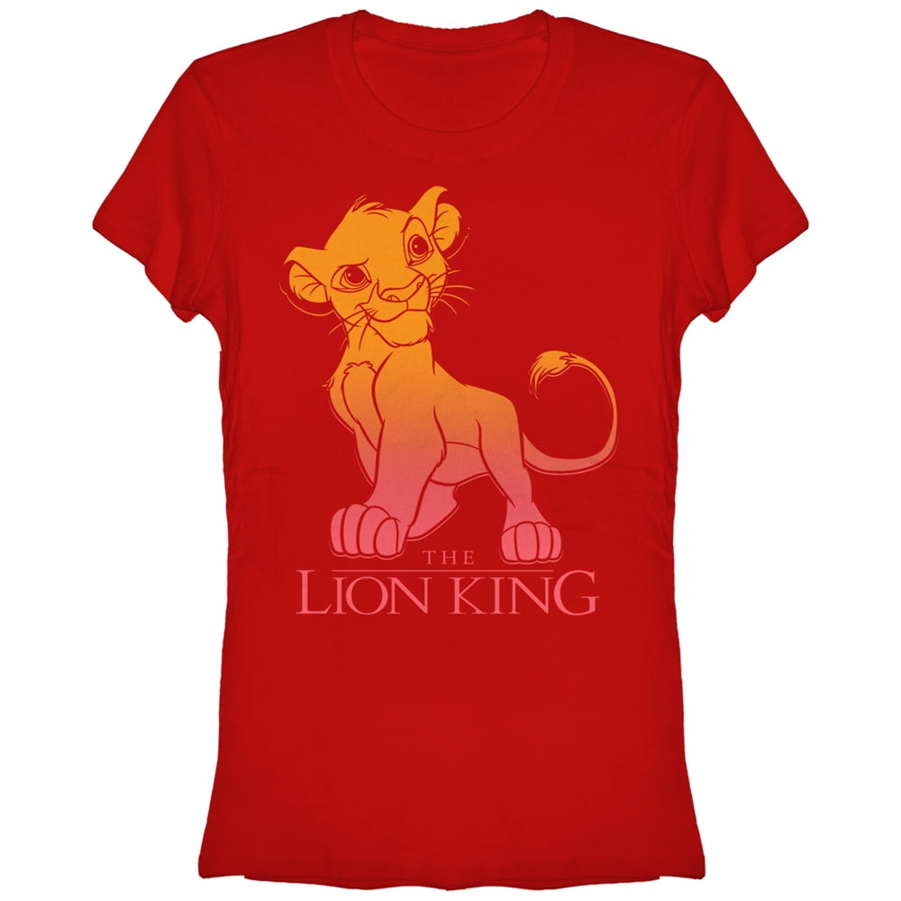 Junior's Lion King Young Simba Logo Graphic Tee Red Small - Walmart.com
