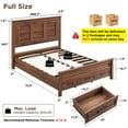 ACCOHOHO Farmhouse Full Size Bed Frame with 52" Tall Full-Panel ...