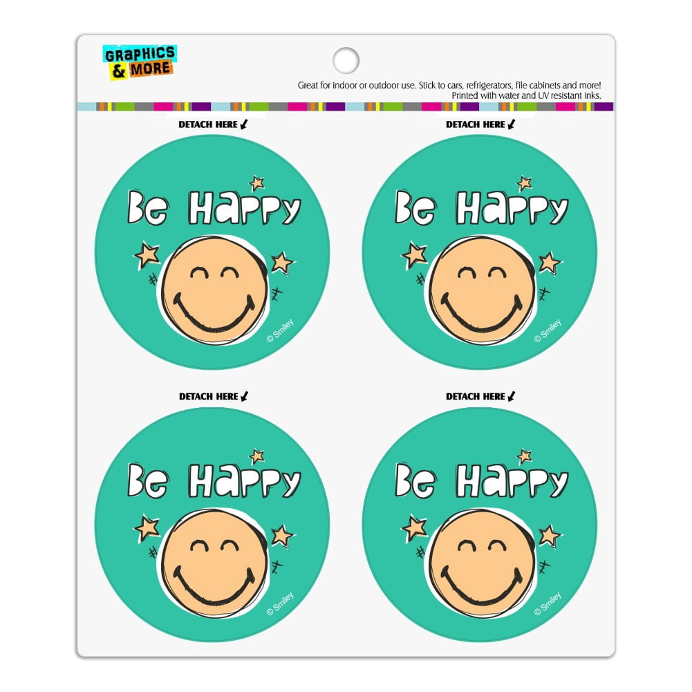 Be Happy Smiley Face with Stars Officially Licensed Refrigerator Fridge ...