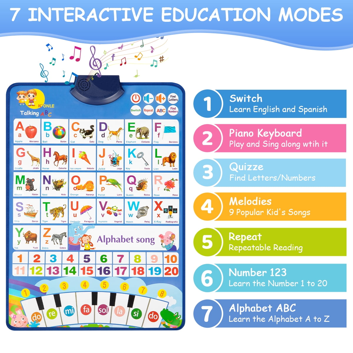 Homeschool Learning Tool Alphabet Learning Pocket Chart - 24x16 Inch ...