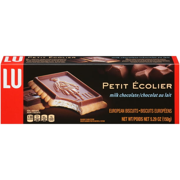 Lu Petit Ecolier European Milk Chocolate Biscuit Cookies, 5.3 oz ...