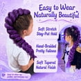 Purple Braided Ponytail Pre-Braided Synthetic Hair 22Inch Easy Tie-on ...