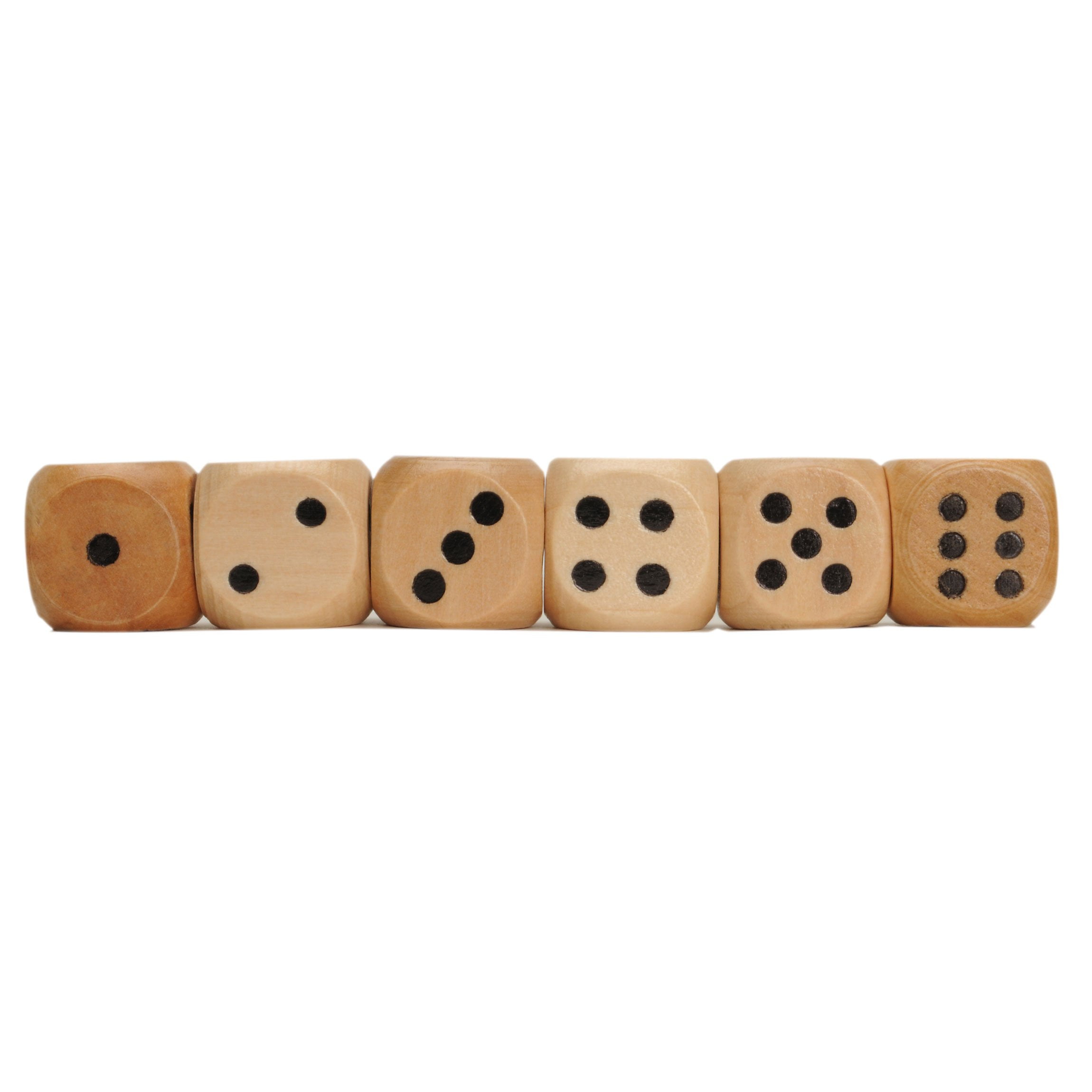 WE Games Wooden Dice - Set of 6 - Solid Natural Wood - Walmart.com
