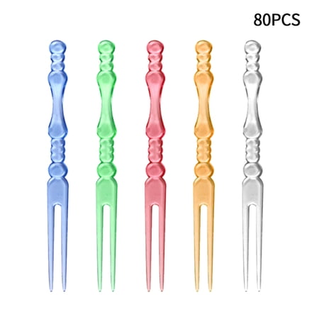 Baohd Pack of 80 Fruit Cake Fork with Handle Single-use Food Picks ...