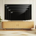 Easoger 70" Sliding Door TV Stand with Charging Station, Fluted ...
