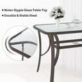 SogesPower Bistro Dining Outdoor Square Table with Tempered Glass Top ...