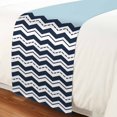 Bed Runner Teal Navy Blue Waves Bedding Scarves Soft Decorative Bed ...