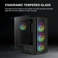 ATX Mid Tower Computer PC Case with Tempered Glass, 4X 120mm ARGB PWM ...