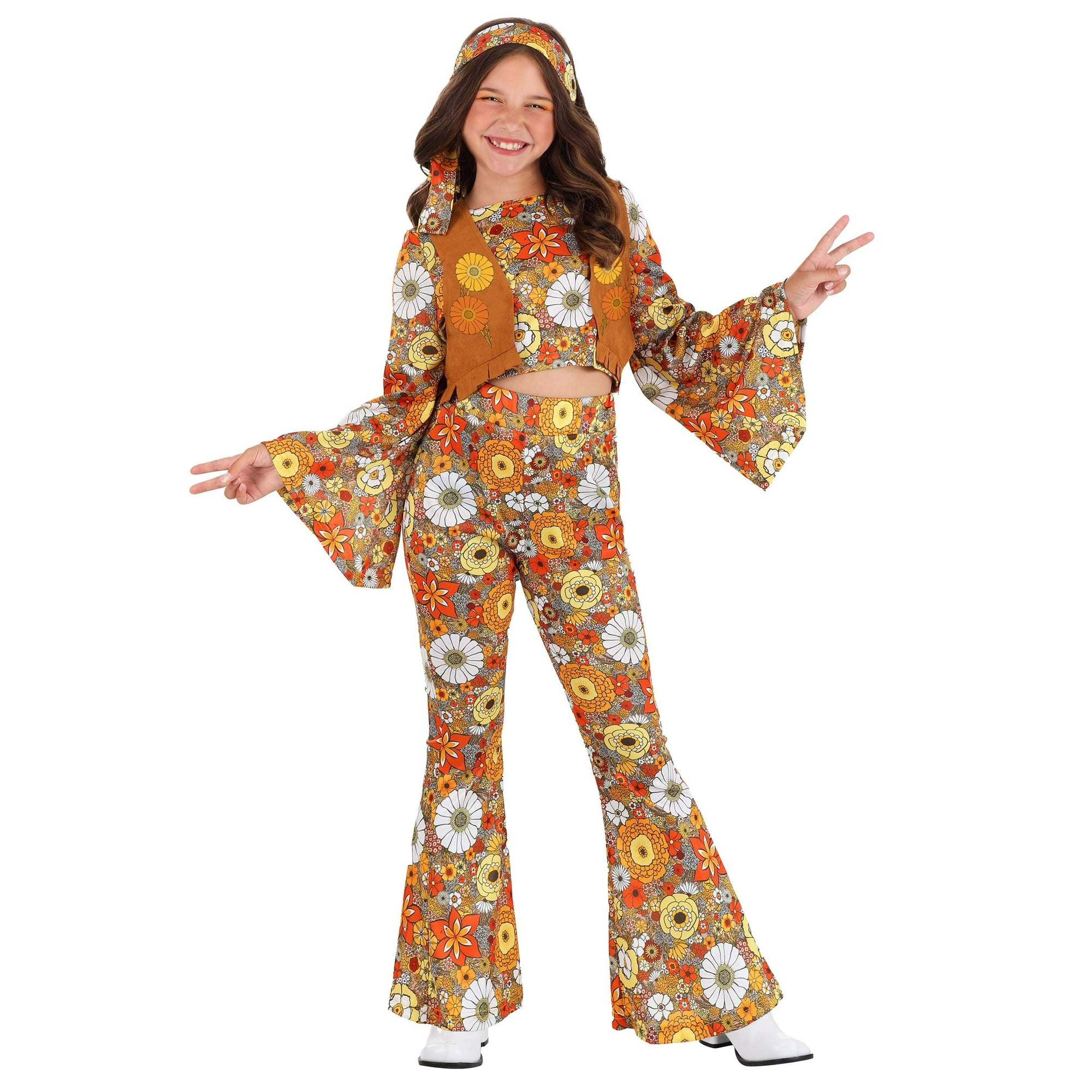 Click here for Fun Costumes Kids Autumn Flower Hippie Costume L prices