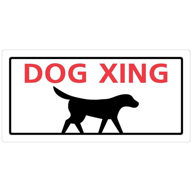 Hillman Group 848605 4.9 x 10 in. Plastic Red & Black Dog Xing Sign ...