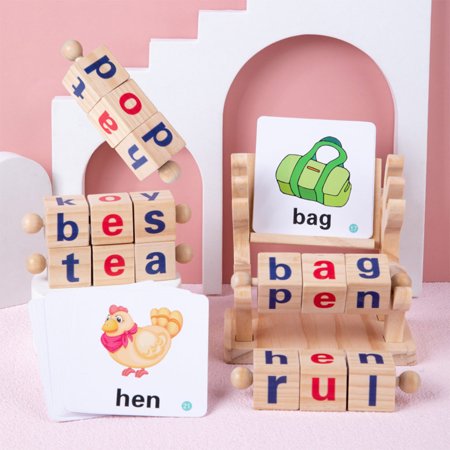 Toddlers Alphabet Vowel Spelling Blocks Children Education Letter ...