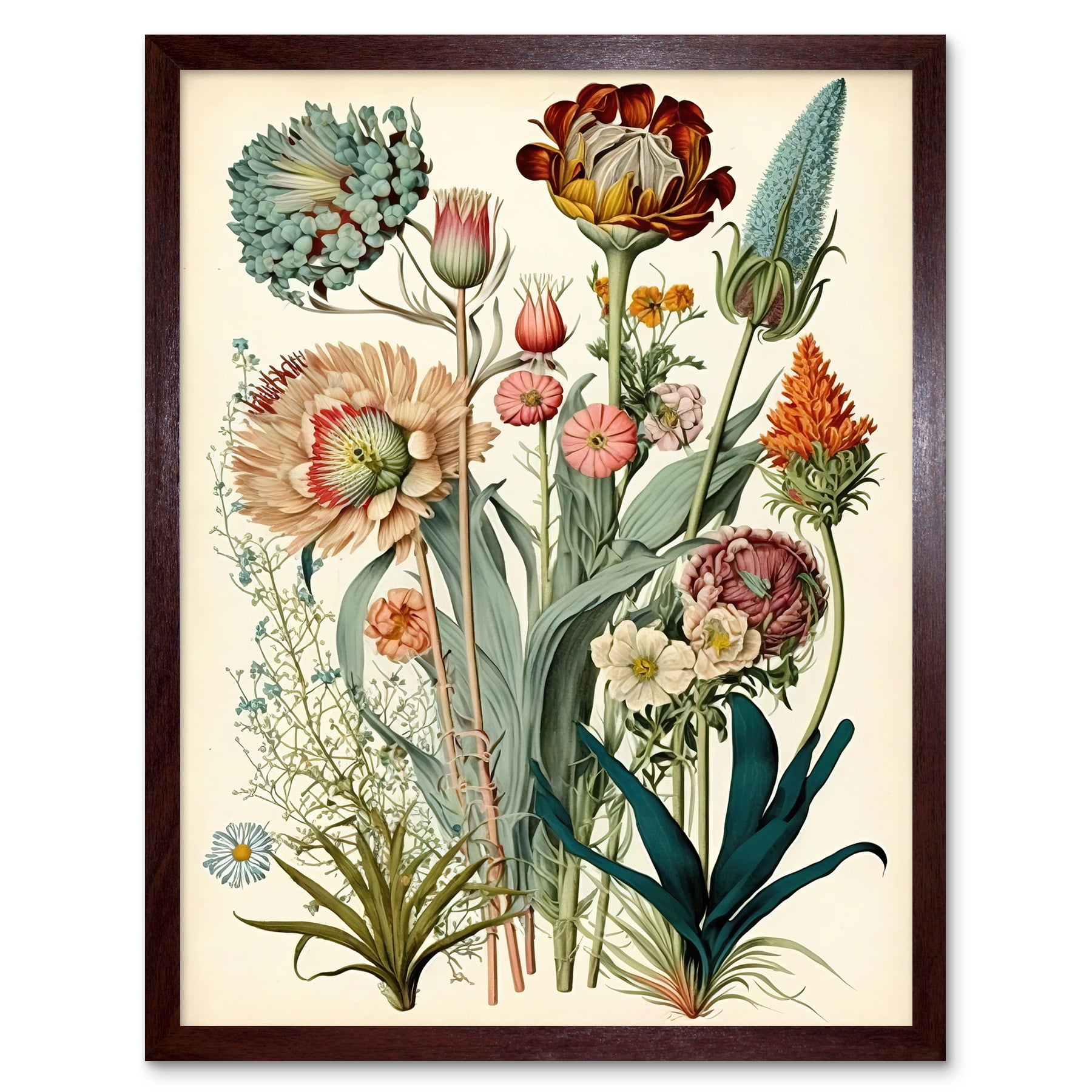 Ernst Haeckel Inspired Vintage Botanical Plant Study Modern Watercolour ...
