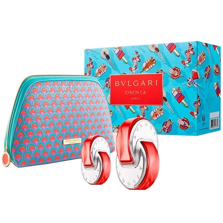 Bvlgari Omnia Coral Gift Set 65ml 2.2.Oz EDT SP 15ml EDT SP Beauty Pouch Women | Walmart Canada