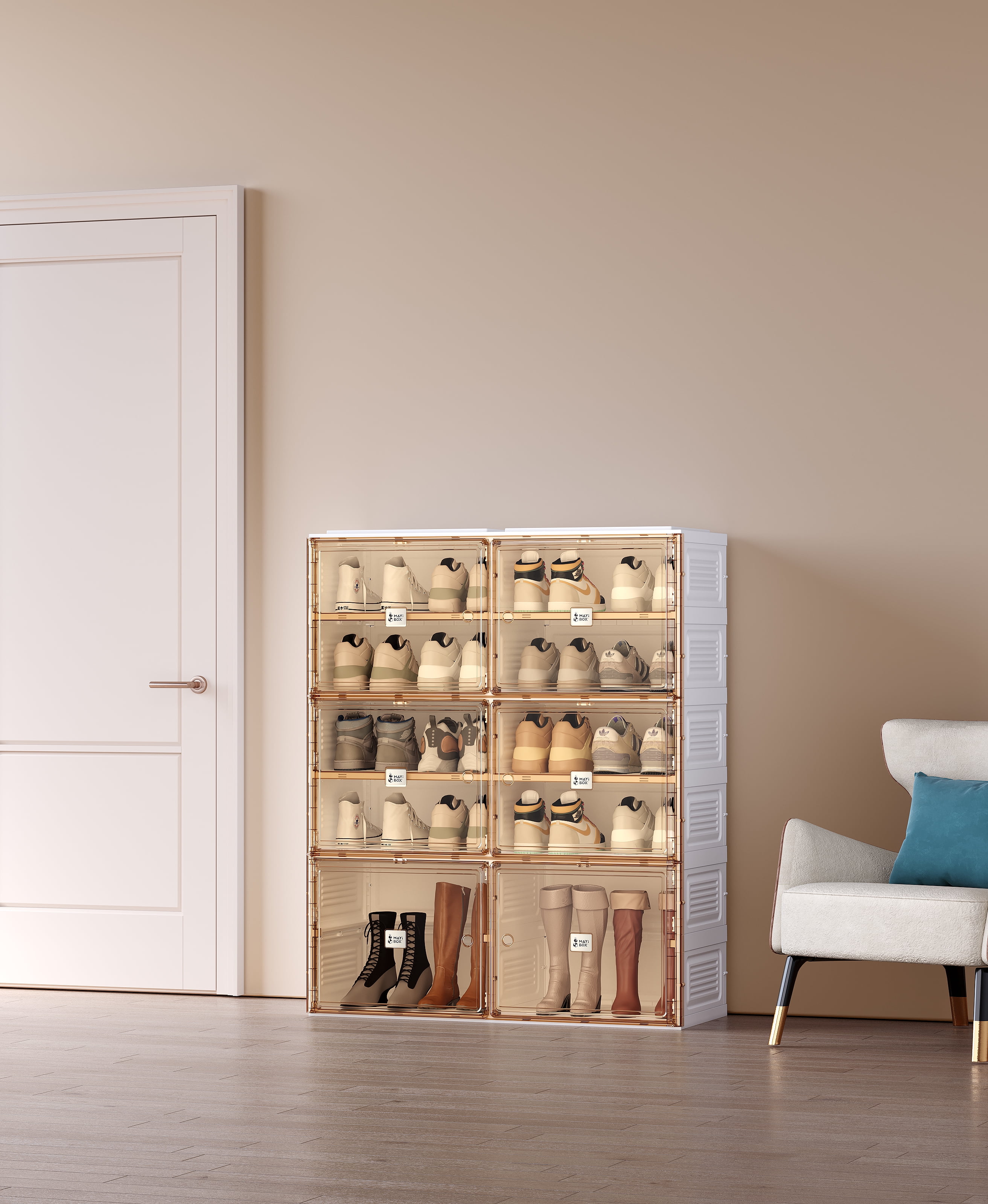 AntBox Shoe Cabinet 5 layers 10 grids (20 Pairs) Portable Shoe ...