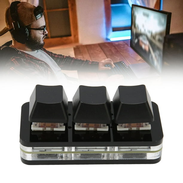 Macro Programming Keypad, USB 3 Key Mini Keyboard Multifunction RGB LED ...