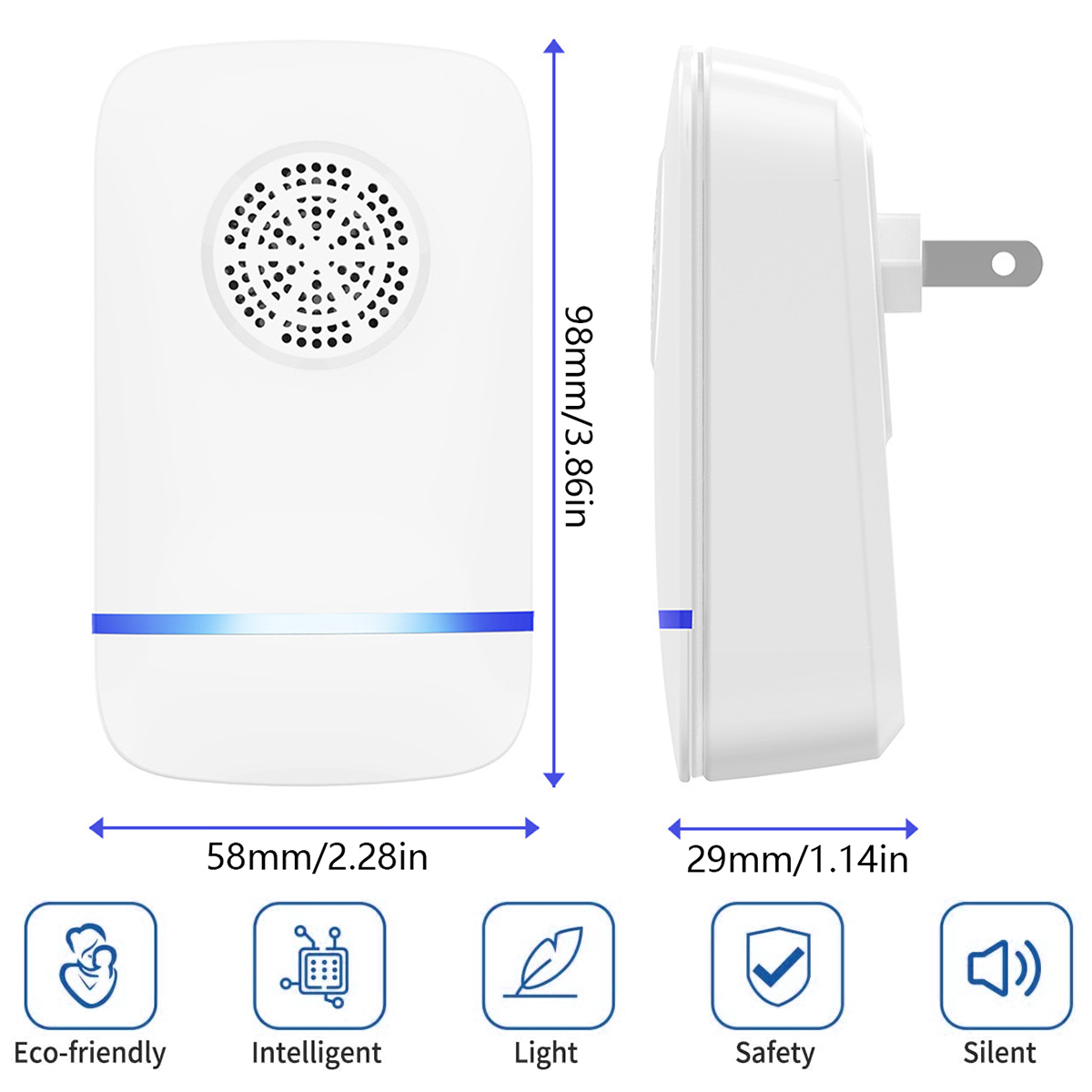 Buy Ultrasonic Pest Repeller Electric Fly Mosquito Dispeller Mouse ...