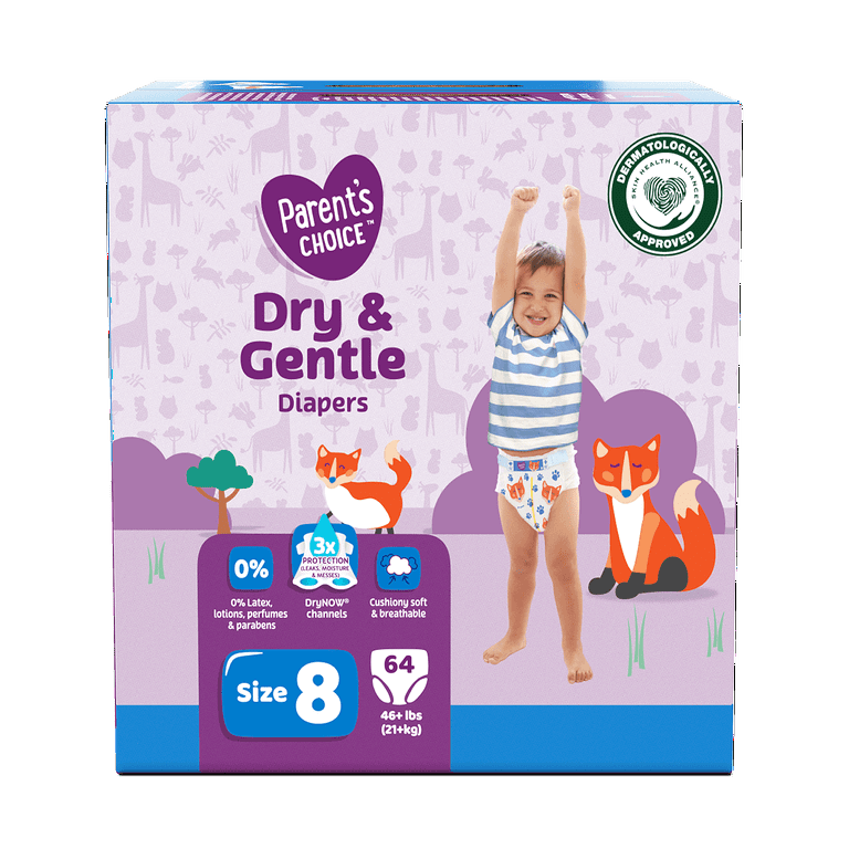 Parent s Choice Dry Gentle Diapers Size 8 64 Count Select for More Options Walmart
