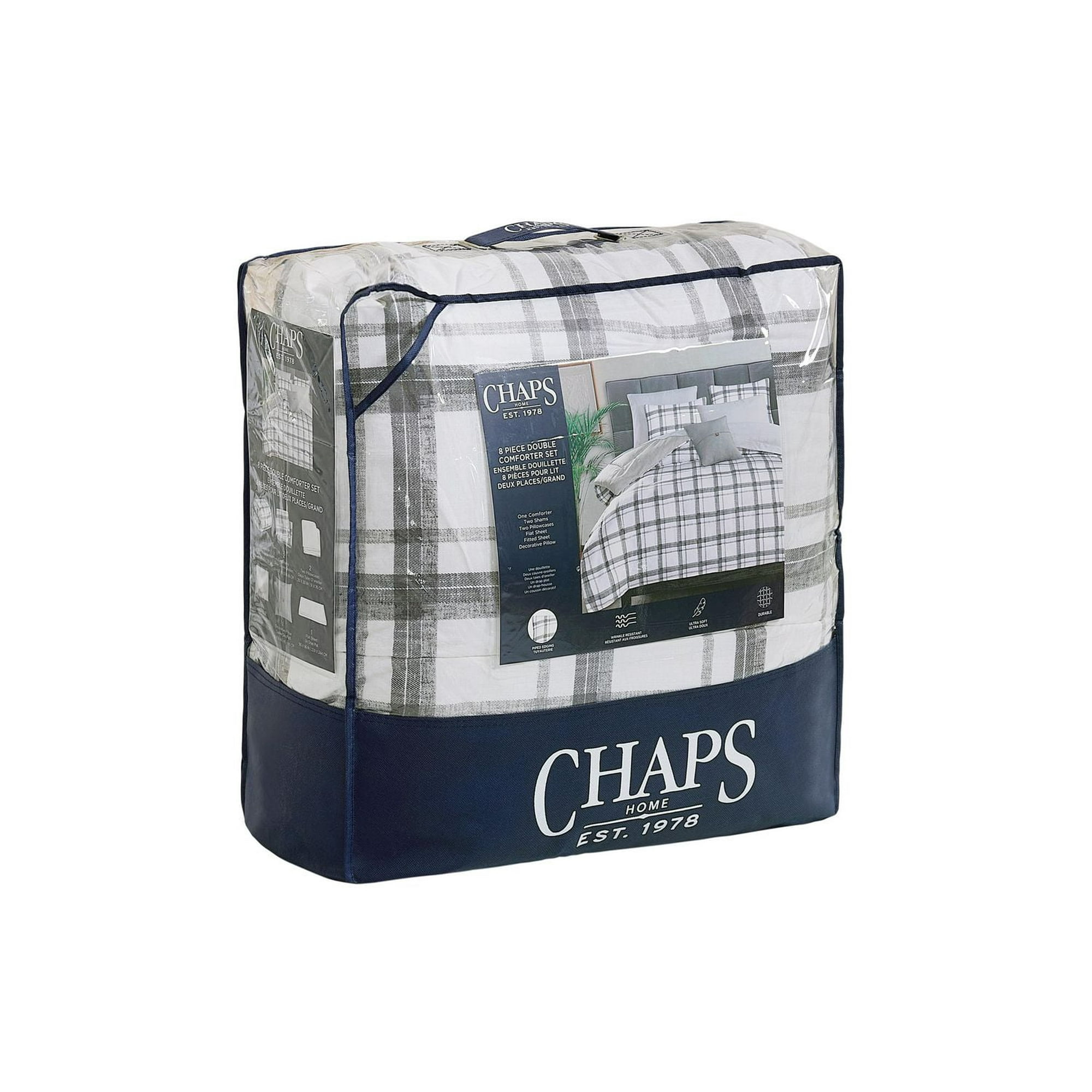 Click here for Chaps 8pc Comforter Set Grey Double/Queen prices