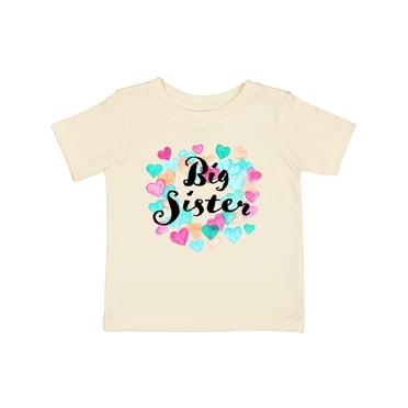 Bold Big Sister Colorful Sibling Reveal Announcement T-Shirt for Baby and Toddler Youth Girls ...