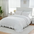 Move Over White Ruffle Comforter Set King Boho Bedding Sets 2 Layers ...