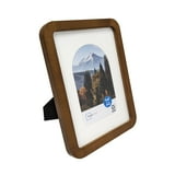 Mainstays 6x8 Inch Wood Picture Frame with White Mat and Rounded ...