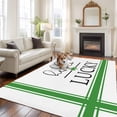 Area Rug 72×108in, St. Patrick's Day Lucky Quote Green Clover Leaf ...