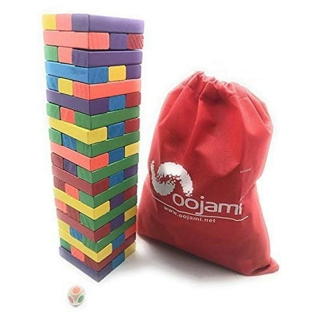 Oojami Wooden Tumbling Timber Toppling Stacking Board games Building ...