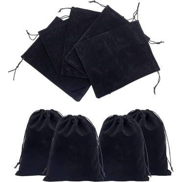 2 Pcs Black Velvet Bags with Drawstrings 14.57x11.02" Large Drawstring ...