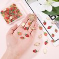 1 Box 90Pcs 3 Style Alloy Enamel Pendants Mixed Strawberry Shape Light ...
