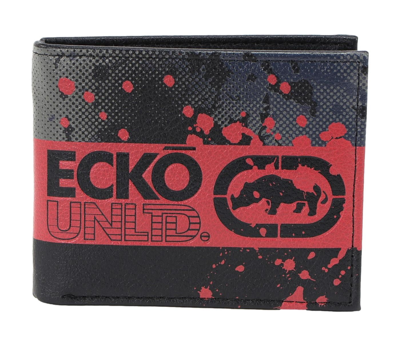 Ecko Unltd Men's Bifold Wallet with World Famous Rhino Logo Black/Red ...