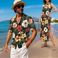 Jeiento Tropical Couple Matching Outfits Flowers Shirts for Men ...