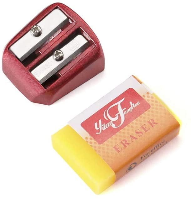 Mini Pencil Sharpener -1 Piece of 2-Holes Color Art Sharpener Portable ...