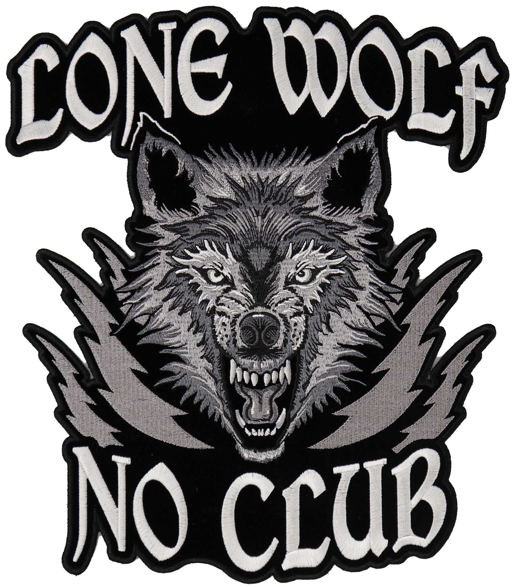 Lone Wolf No Club Patch for back of Motorcycle Jackets and Vests ...