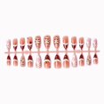 Burgundy Red French Tip Press on Nails, Medium Almond Glossy Holiday ...
