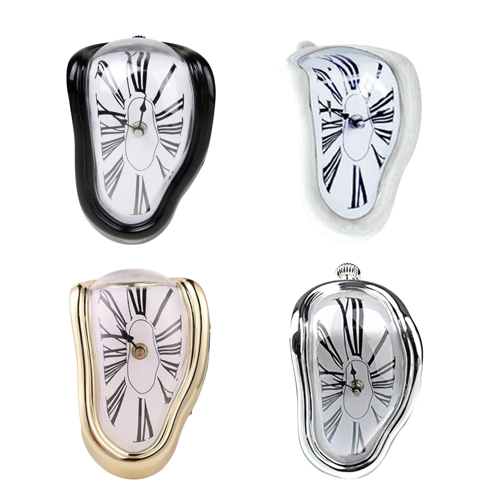 YFMHA Melting Clock Modern Surrealistic Shelf Decor Distorted Clock ...