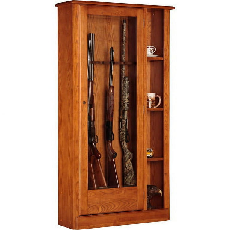 Oak Wall Mount Gun Racks