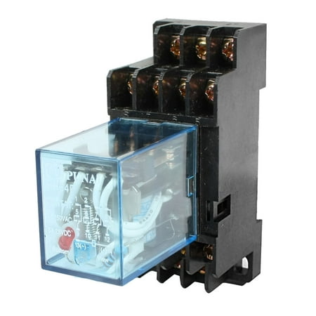 HH54P AC 12V Coil 4PDT 14 Pins Electromagnetic Power Relay w DYF14A Base | Walmart Canada