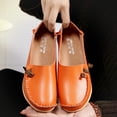 AUDeals Women’s Genuine Leather Casual Shoes Elastic Low Top Comfort ...