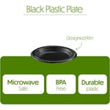 PLASTICPRO Black Disposable Plates, 6-Inch Lightweight Party Plates ...