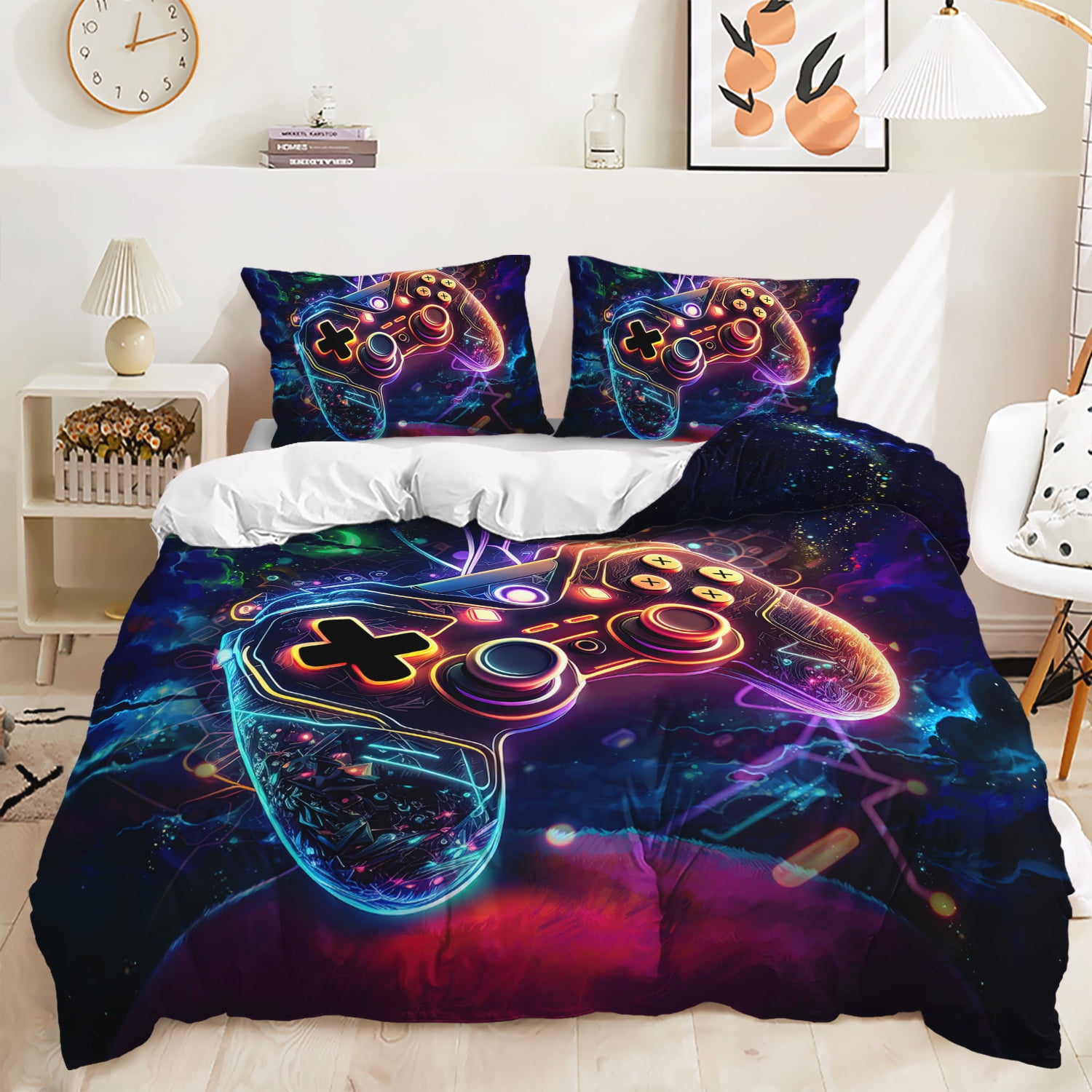 Hosima 3-piece 3D Digital Printed Duvet Cover,Game Controller Pattern ...