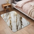 Abstract Art Front Door Mat Indoor Entrance, Marble Texture White Gold ...