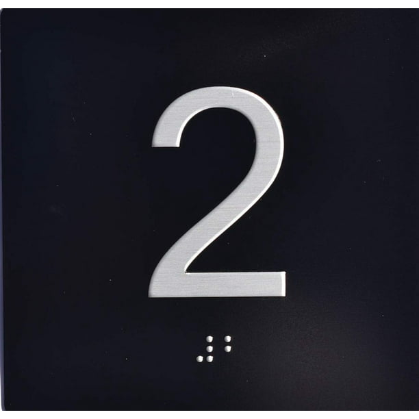 2st Floor Elevator Jamb Plate Sign with Braille and Raised Number ...