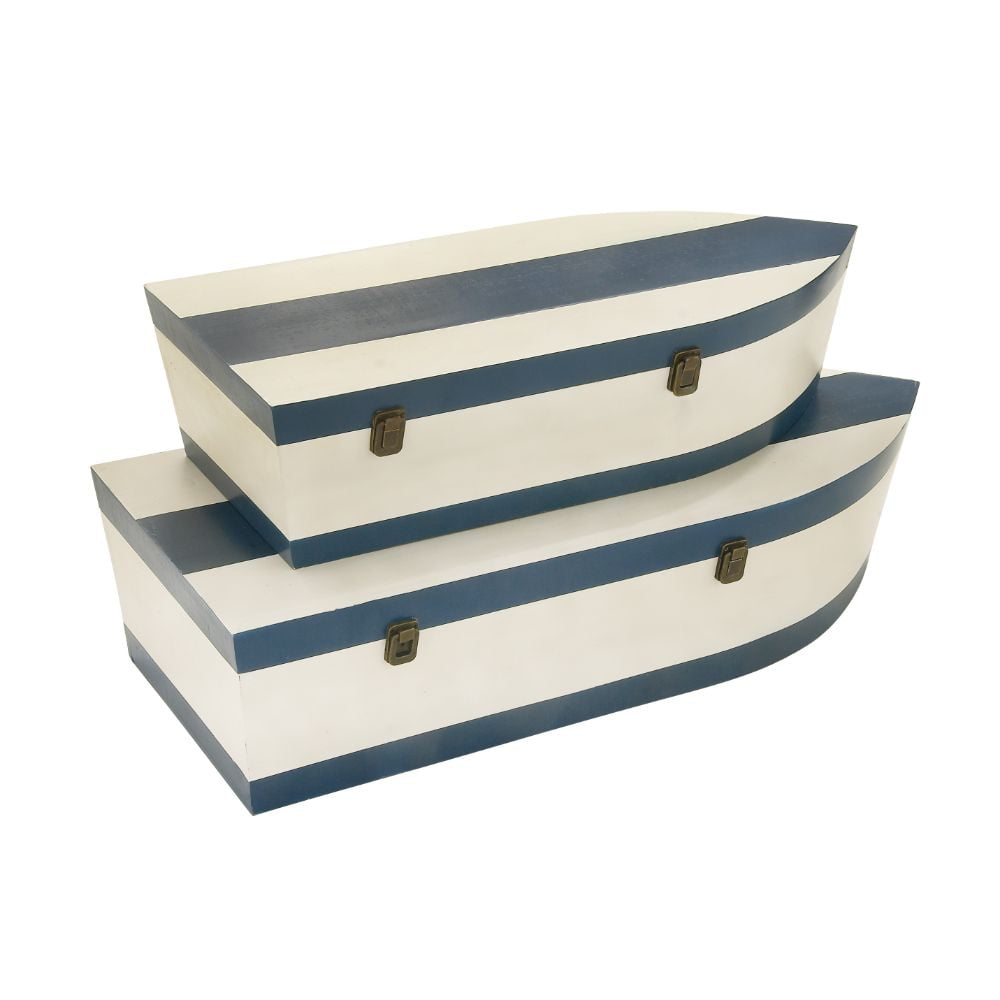 Sturdy Wood Boat Trunks Set Of 3 - Walmart.com