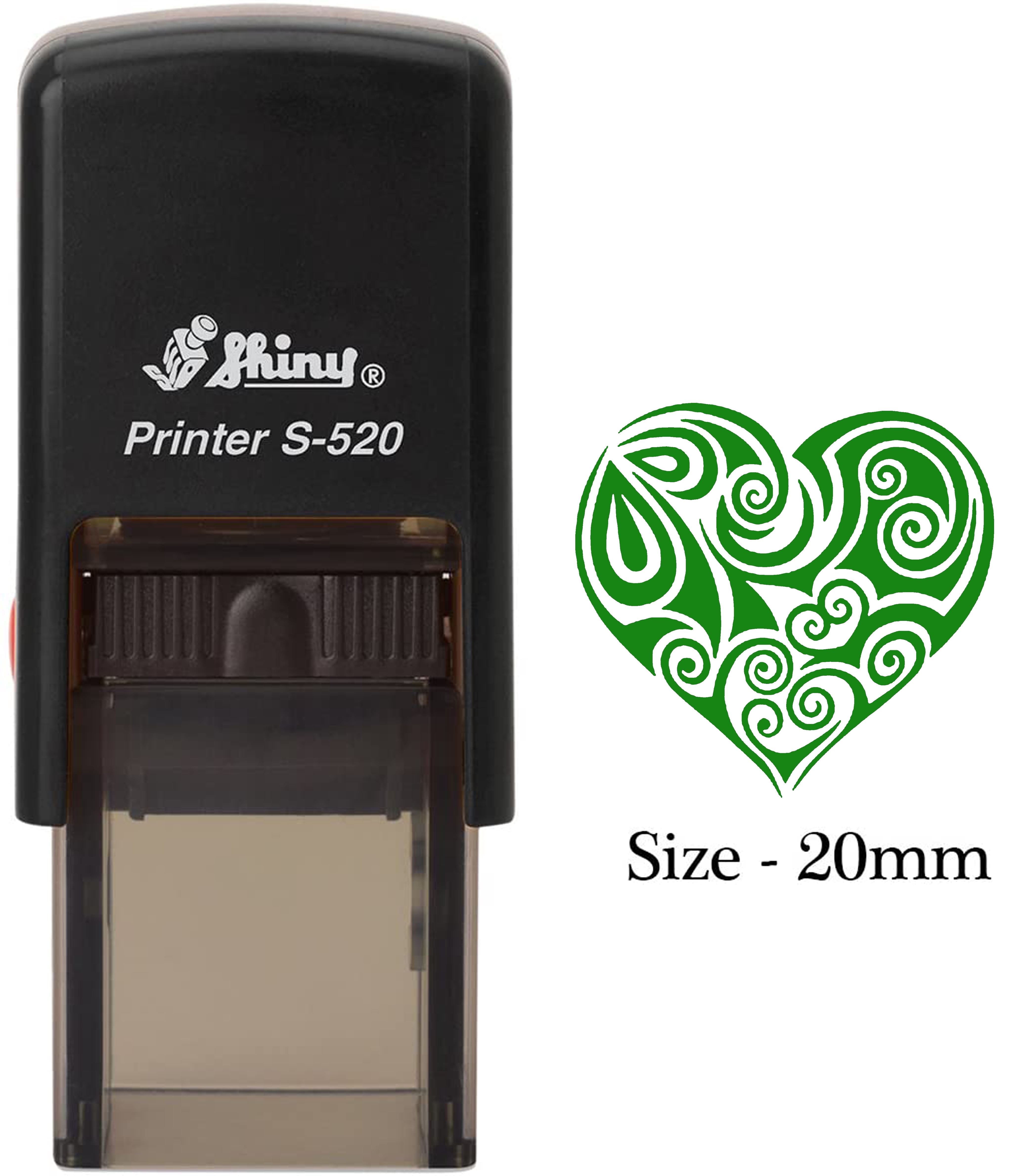 eloria Heart Shape Symbol Green Ink Self Inking Rubber Stamp Office ...