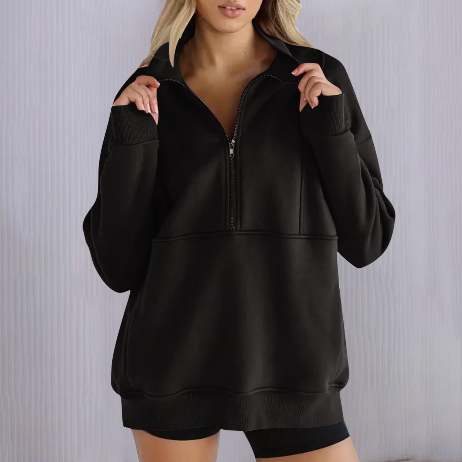 Click here for Timegard Womens Sweatshirt Long Sleeve Half Zip Pu... prices