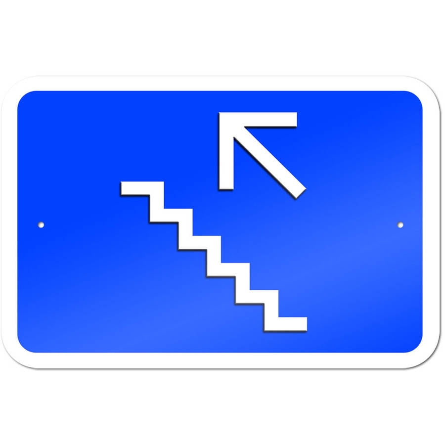 Upstairs Stairs Left Arrow Sign - Walmart.com