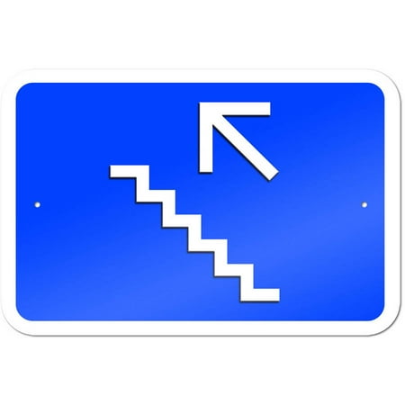 Upstairs Stairs Left Arrow Sign - Walmart.com