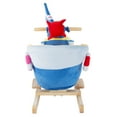 Boat Rocker Toy-Kids Ride On Soft Fabric Covered Wooden Rocking Ship ...