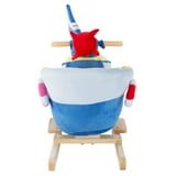 Boat Rocker Toy-Kids Ride On Soft Fabric Covered Wooden Rocking Ship ...